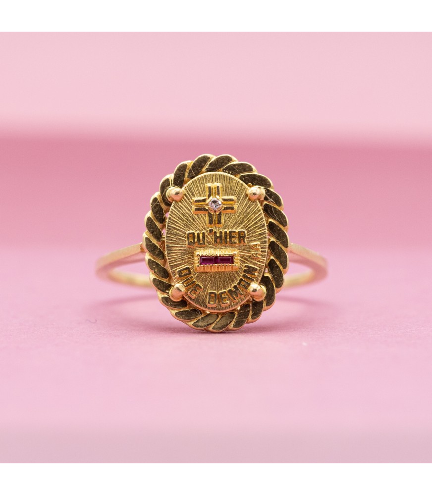 Plus qu'hier et moins que demain - Vintage Augi ring - 18 K Gold Augis