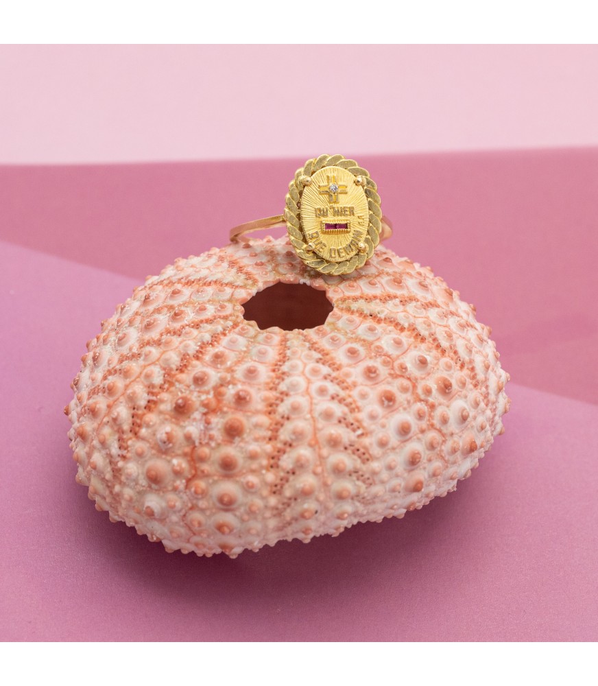 Plus qu'hier et moins que demain - Vintage Augi ring - 18 K Gold Augis