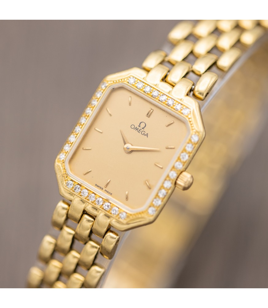 Omega Vintage 18k Yellow Gold & Diamond Ladies' Jewellery Watch - Ref ...