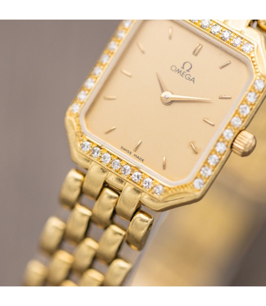 Omega Vintage 18k Yellow Gold & Diamond Ladies' Jewellery Watch - Ref ...