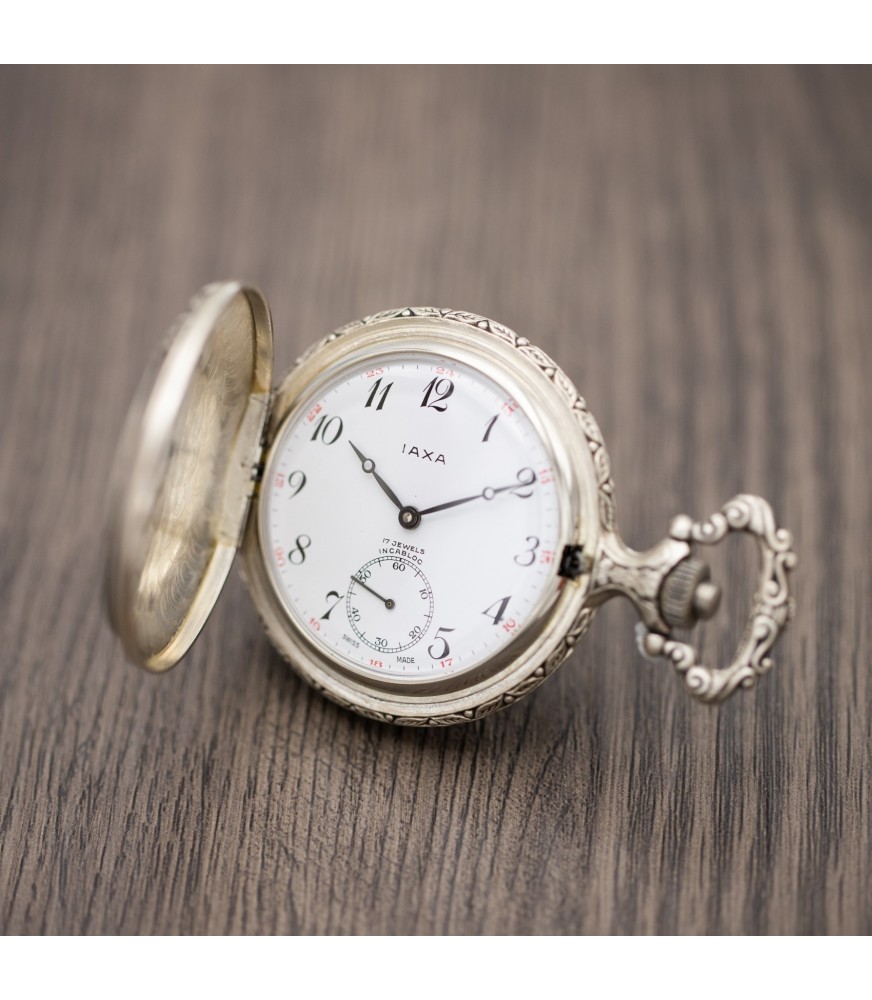 IAXA Vintage Swiss Made Pocket Watch - Horse & Flower Decorations - ETA ...
