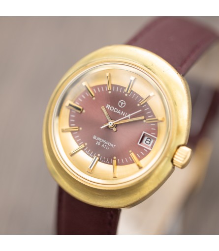 Rodania Supersport - Vintage Manual Winding Men's Watch - Burgundy Dial ...