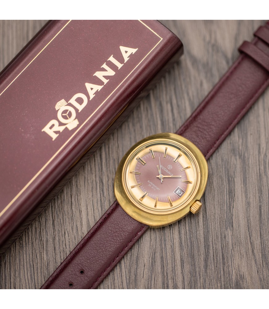 Rodania Supersport - Vintage Manual Winding Men's Watch - Burgundy Dial ...