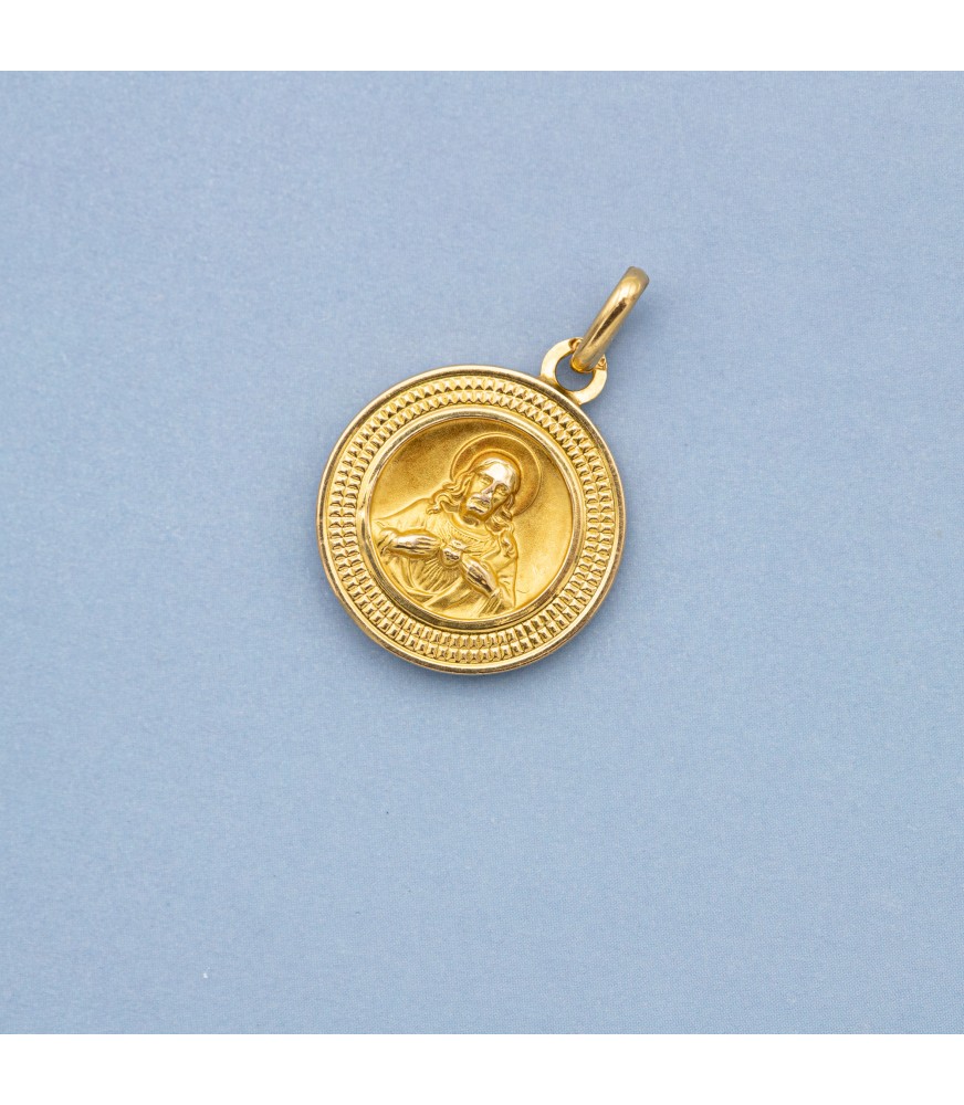 Vintage Catholic pendant - Solid gold Christian jewelry