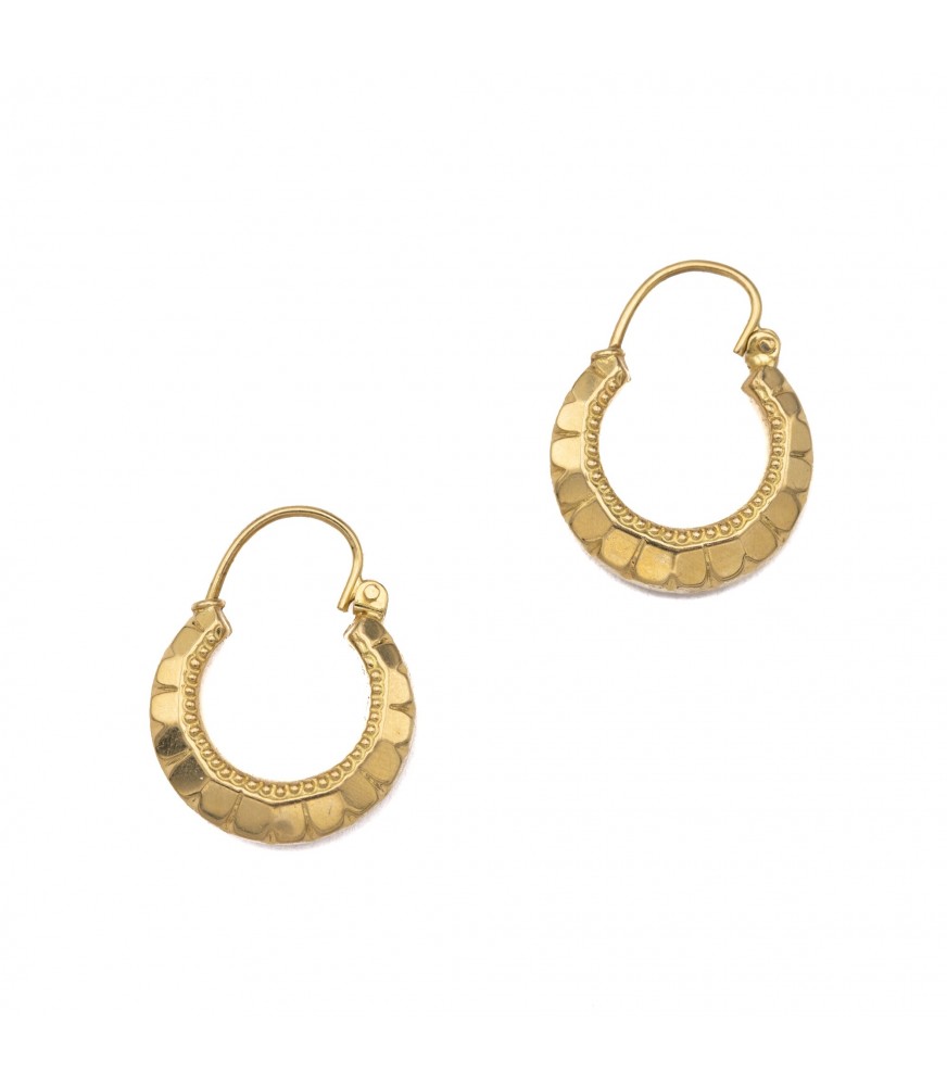 Vintage solid gold creoles earrings - vintage hoop earrings