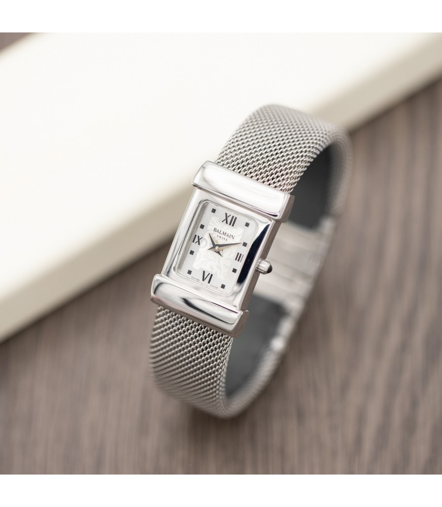 Pierre Balmain Steel Mesh Bracelet & Pink Leather Strap Included ...