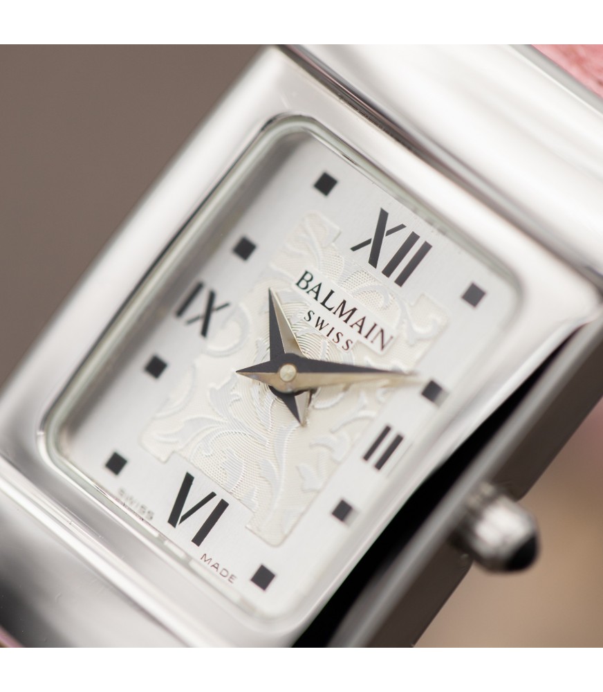 Pierre Balmain Steel Mesh Bracelet & Pink Leather Strap Included ...