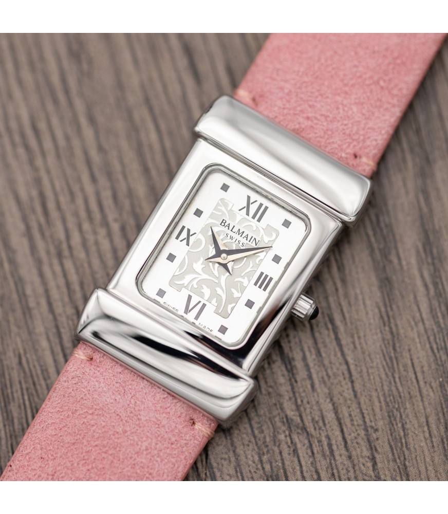 Pierre Balmain Steel Mesh Bracelet & Pink Leather Strap Included ...