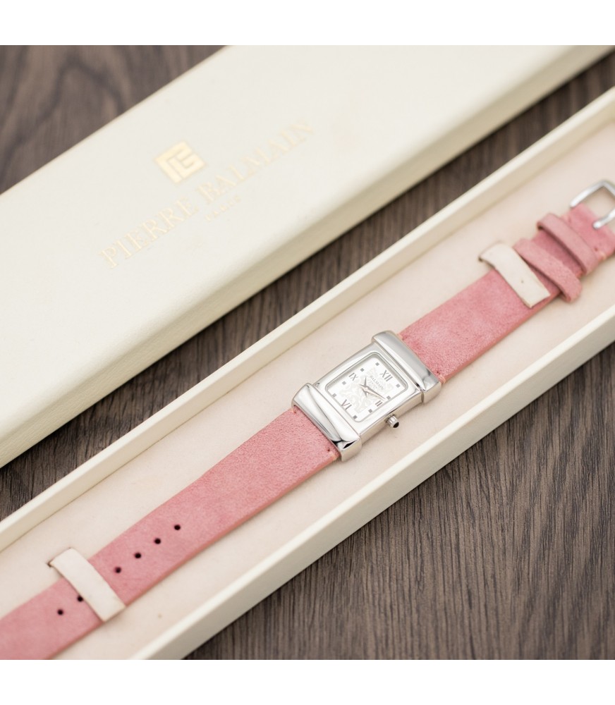 Pierre Balmain Steel Mesh Bracelet & Pink Leather Strap Included ...