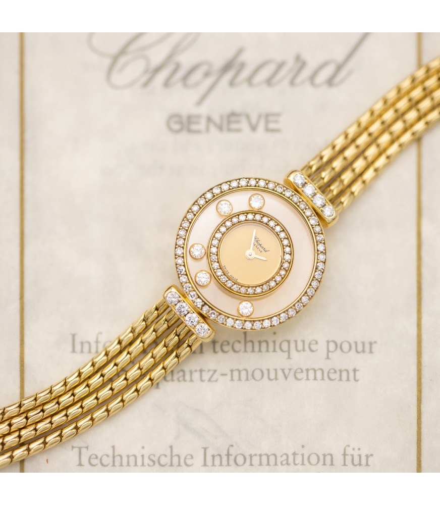 Chopard Happy Diamonds 18k Solid Yellow Gold & Floating Diamond Ladies ...