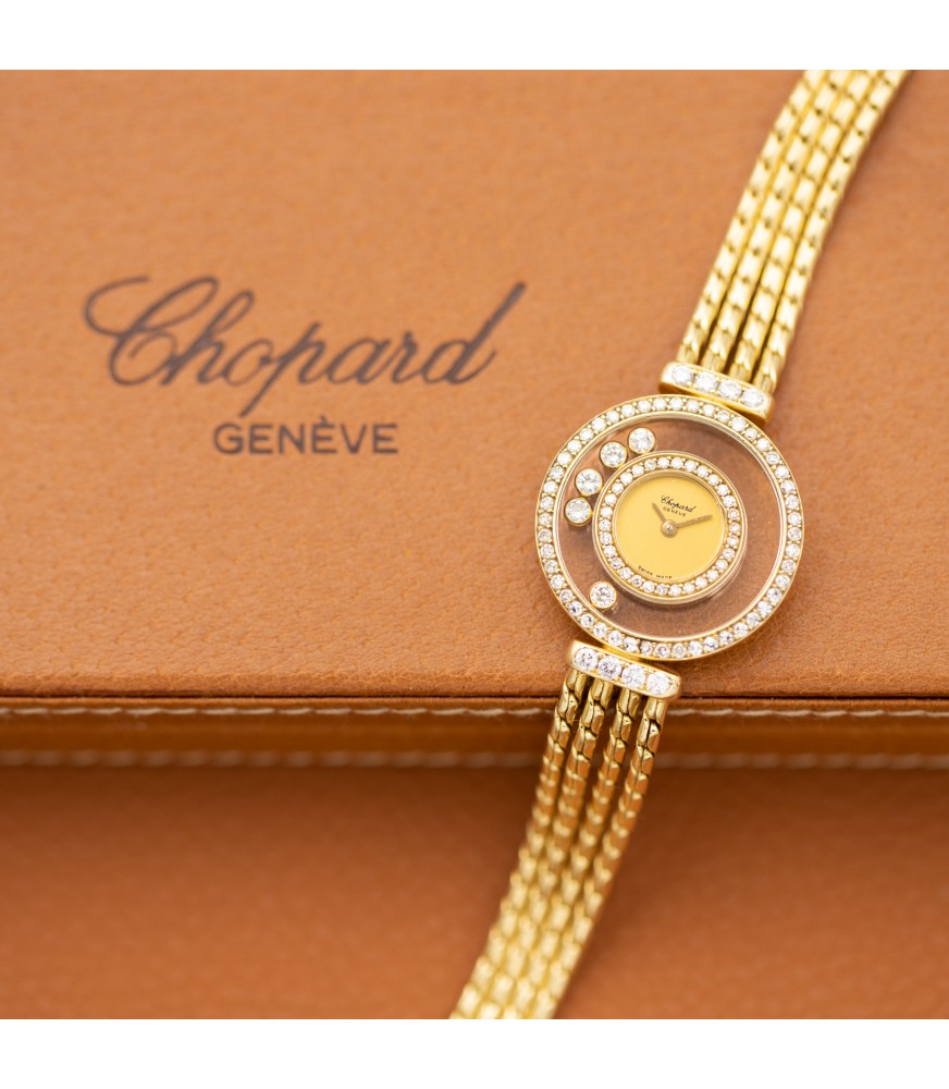 Chopard Happy Diamonds 18k Solid Yellow Gold & Floating Diamond Ladies ...
