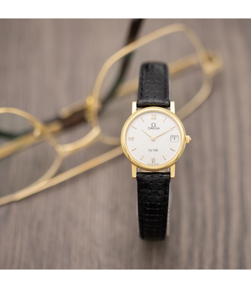 Omega De Ville Quartz - Vintage 18k Yellow Gold Ladies' Watch - Ref ...