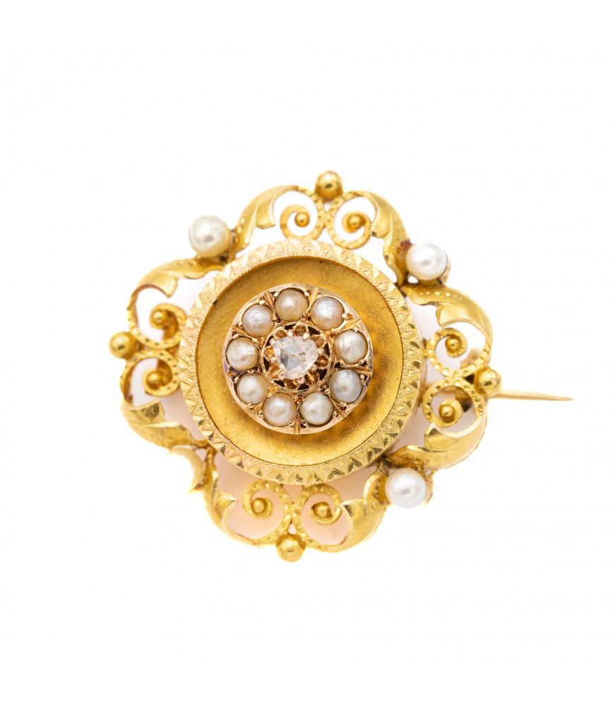 French 18 k Yellow gold stick pin - Lovers knot - detailed French pin