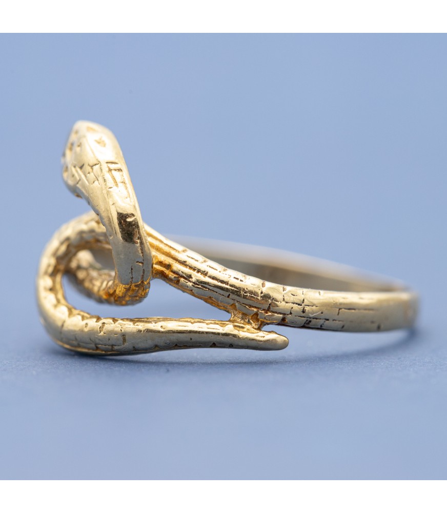 Solid 18 k gold Snake ring - Victorian symbol of eternal Love