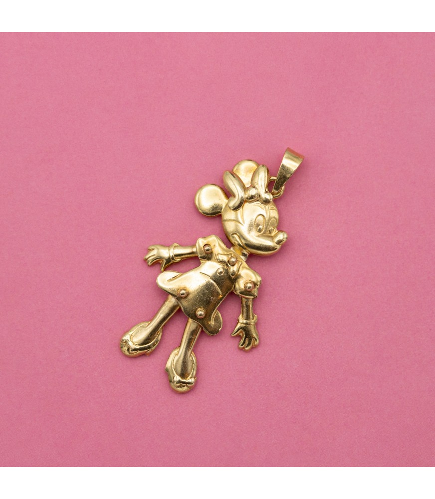 18k Minnie Mouse - Vintage disney charm pendant - 18 ct yellow gold