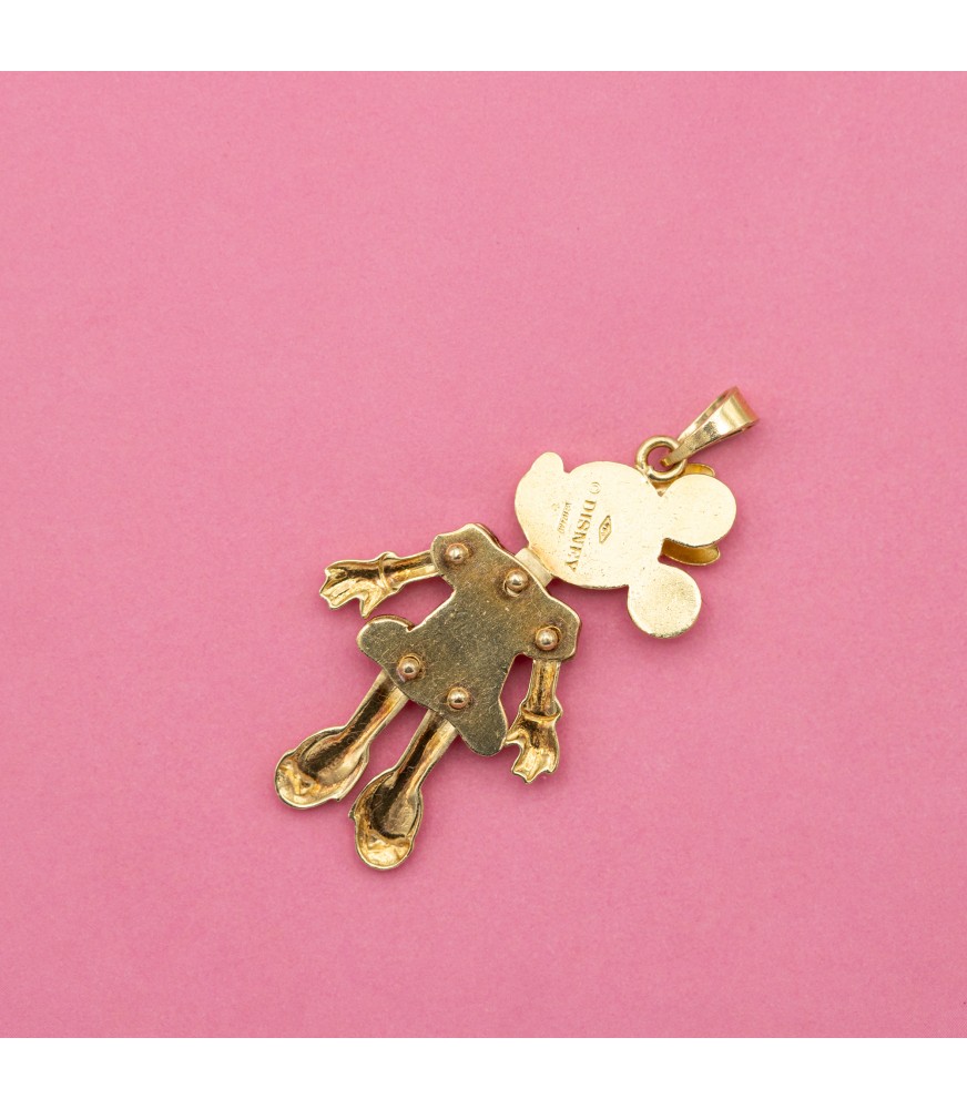 18k Minnie Mouse - Vintage disney charm pendant - 18 ct yellow gold