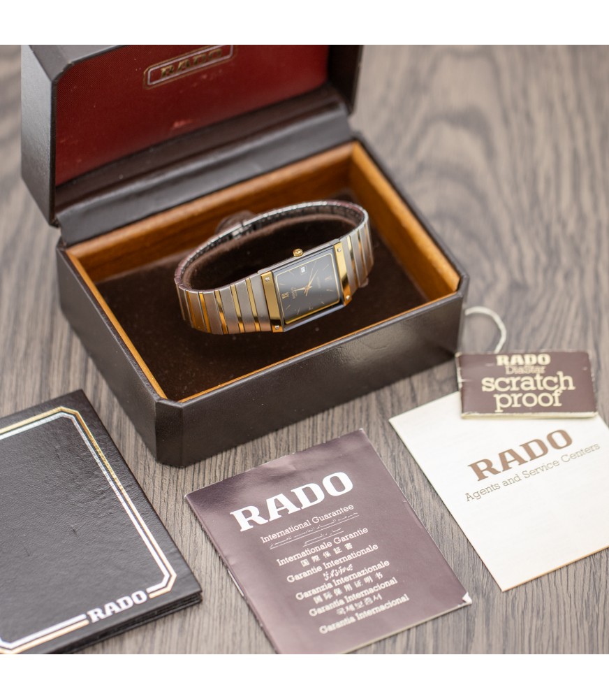 Rado Diastar Vintage Men's/Unisex Gold & Steel Quartz Watch - Full Set ...