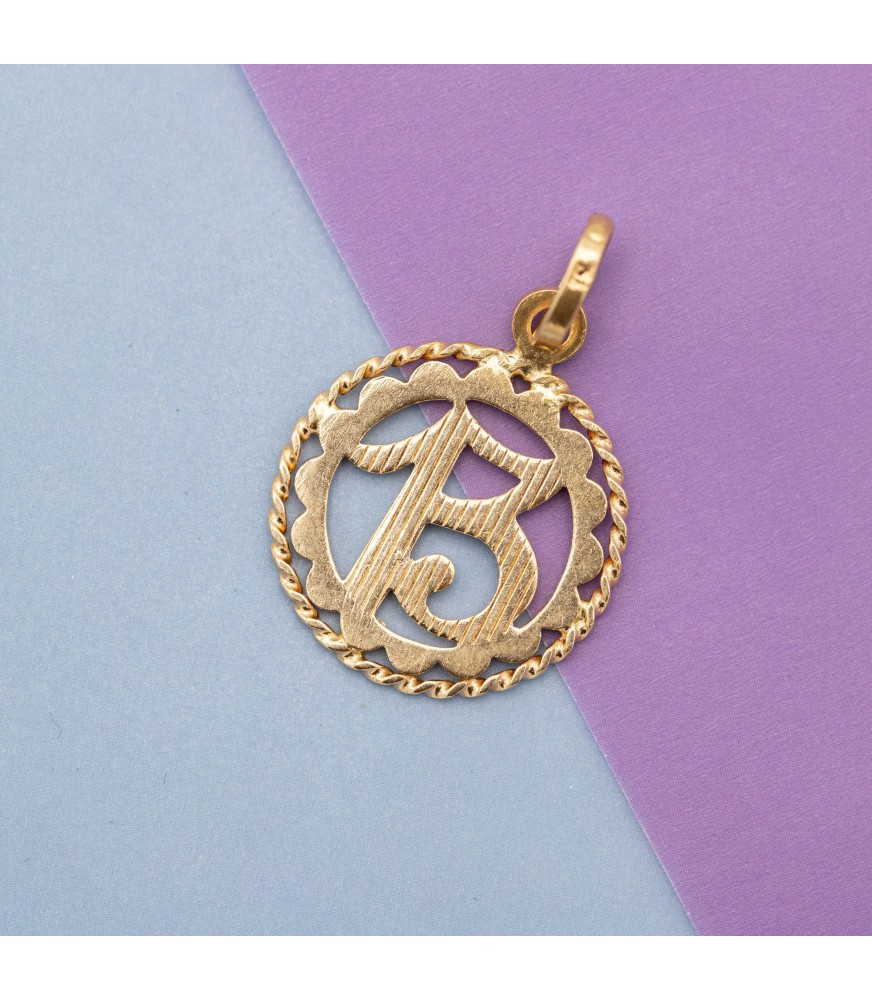 18K number 13 good luck charm - Love token - vintage lucky number