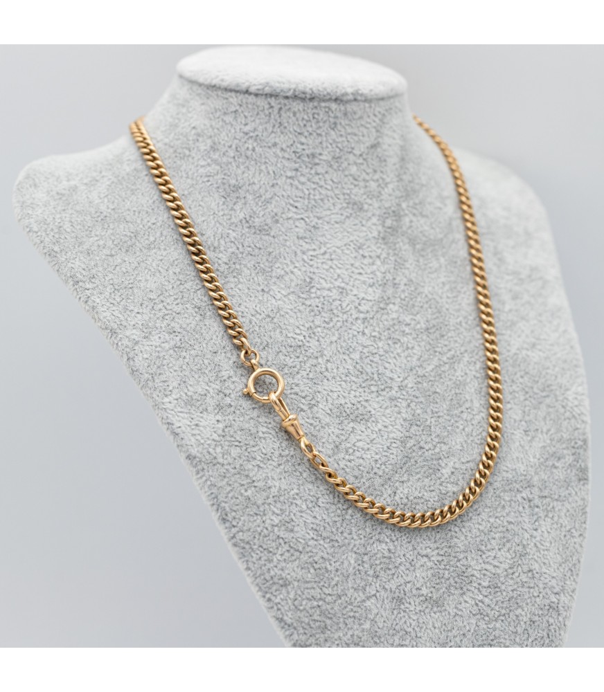 14k solid gold Antique Necklace - Albert Chain necklace - 18,11 Inch