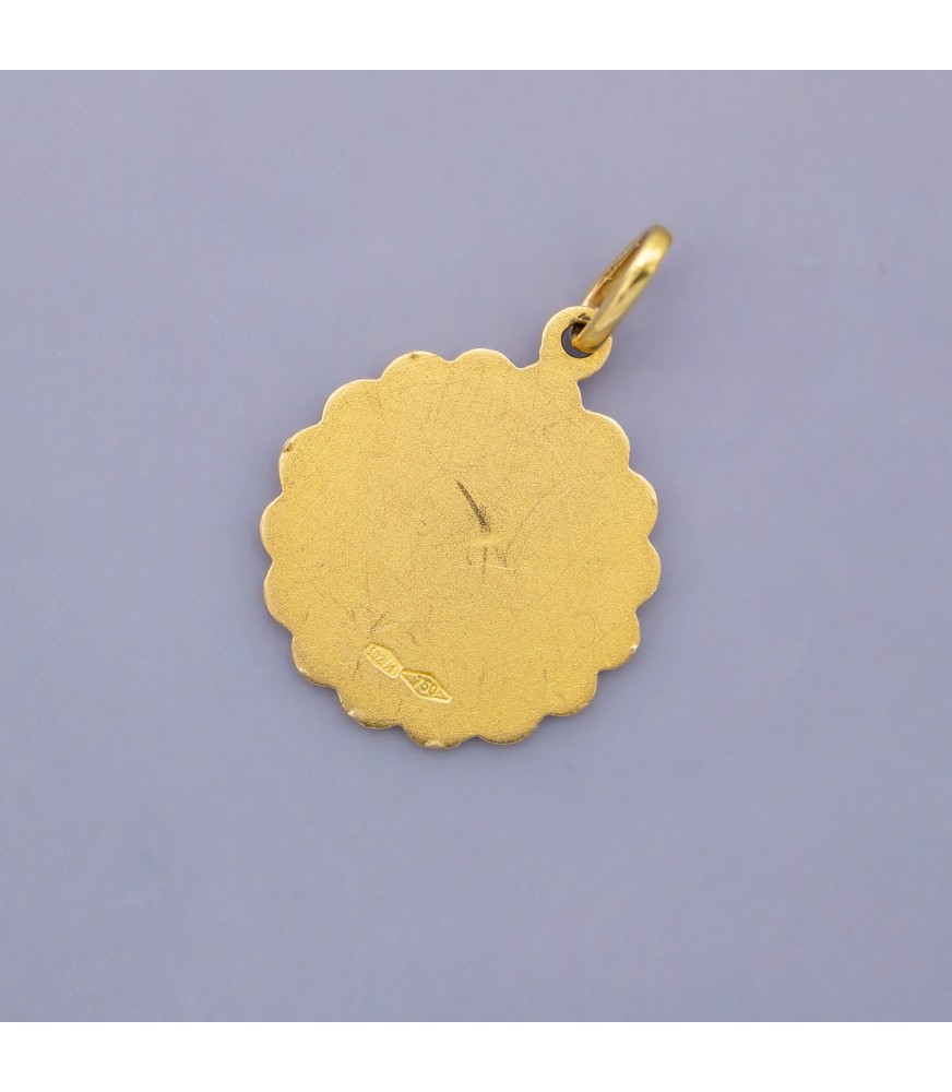 18K solid gold Vintage zodiac pendant - Italian Aries charm