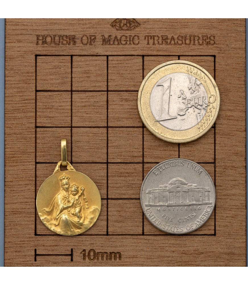 French 18k Double sided medal - Estate 18 karat solid gold