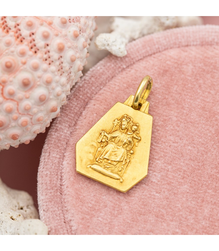 light 18k Double sided medal - Estate 18 karat solid yellow gold